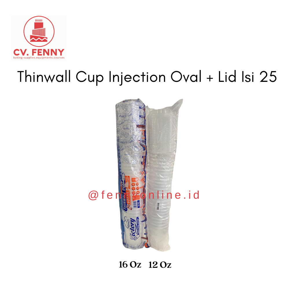 Thinwall Cup Injection Oval + Lid Isi 25 (20Pkx25)